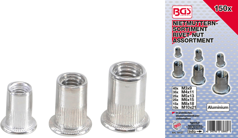 Écrous rivets aluminium 150 pièces. Fixation légère et résistante, en ...
