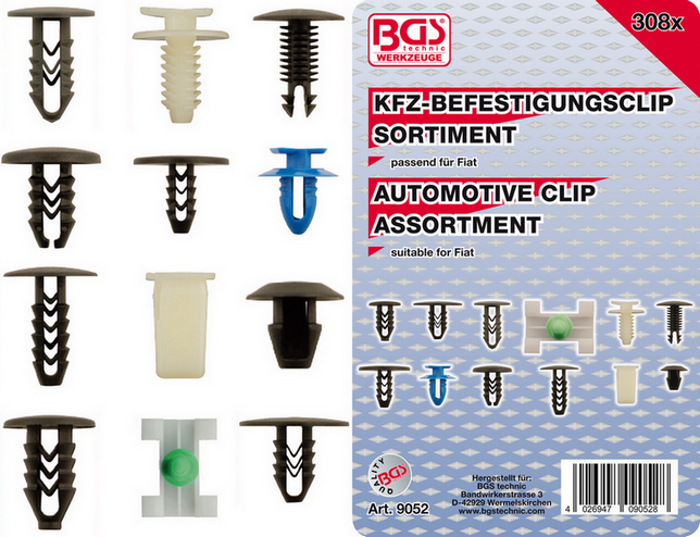 Clips de fixation pour atelier mécanique carrosserie