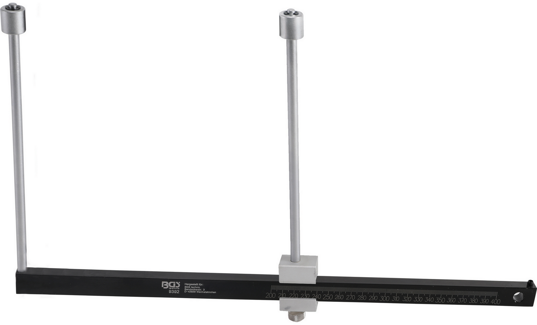 Pied coulisse disques frein 200-400 mm. Mesure sans démontage rapide.