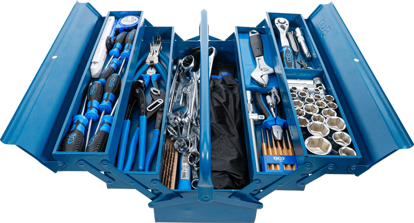 Caisse outils métallique avec assortiment outils. Complète et ...