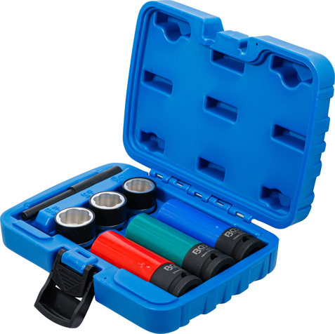 Assortiment de douilles spiralées/jeu d’extracteurs de vis et de douilles pour clés à chocs avec ...