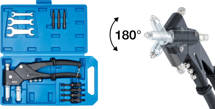 Jeu de pinces à riveter | pour rivets standard, écrous et goujons à sertir